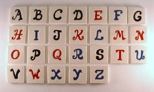 Assorted Handmade Ceramic Alphabet Tiles